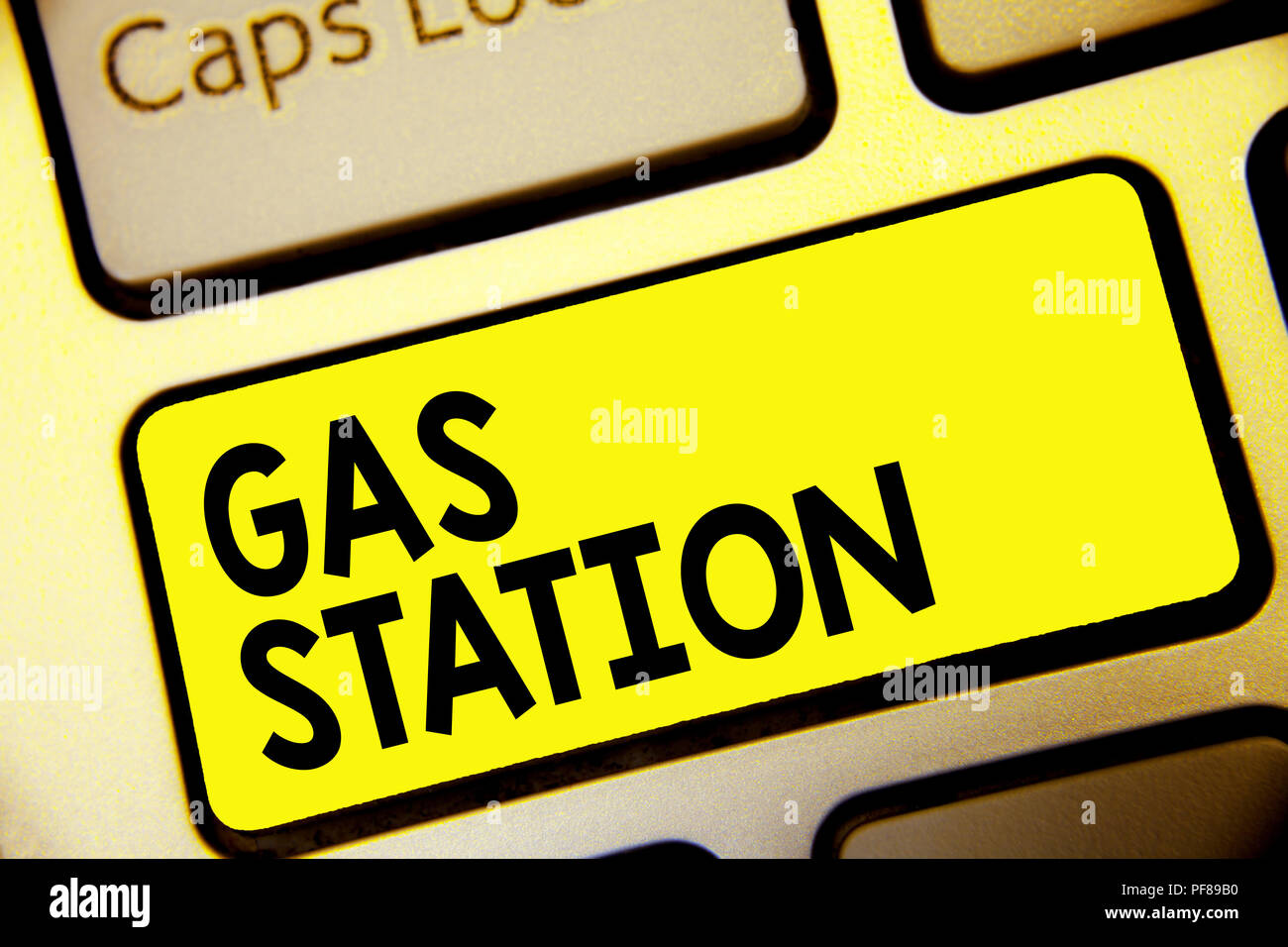 Text sign showing Gas Station. Conceptual photo for servicing motor ...