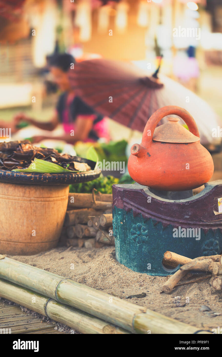 Traditional food market in Thailand one the most popular tourist ...