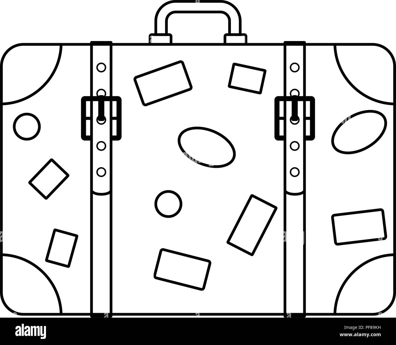 Icon of suitcase . Thin line design. Vector illustration Stock Vector ...