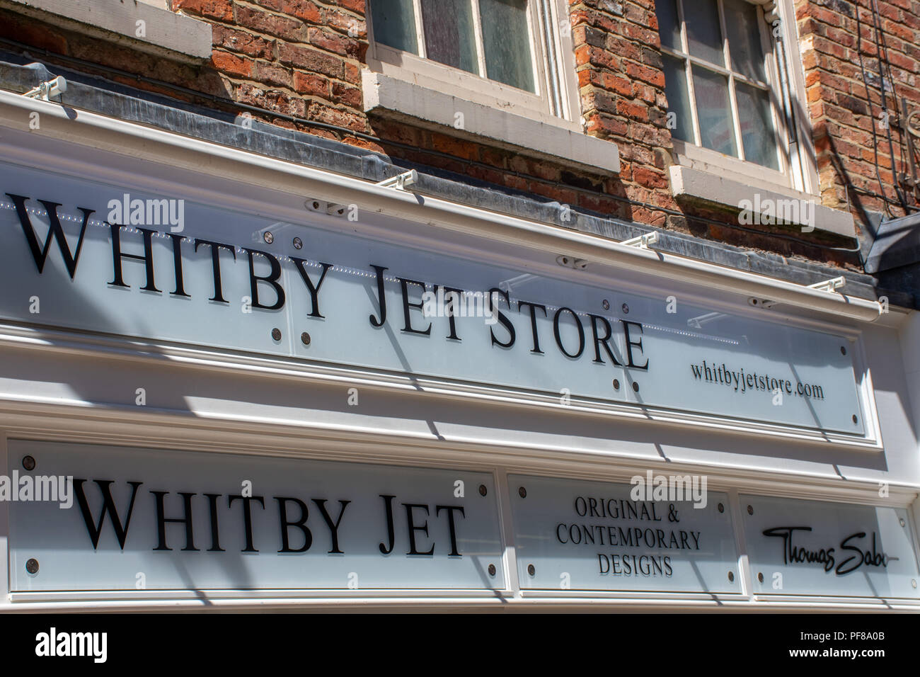 Whitby Yorkshire UK - 25 June 2018: Shop sign for traditional Whitby ...