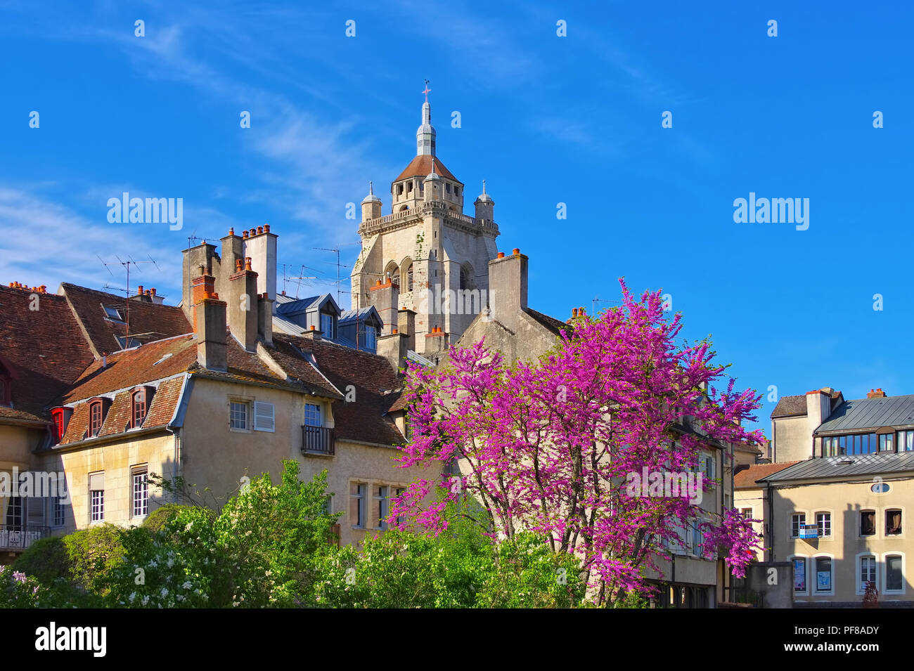 the town Dole and church in France Stock Photo - Alamy