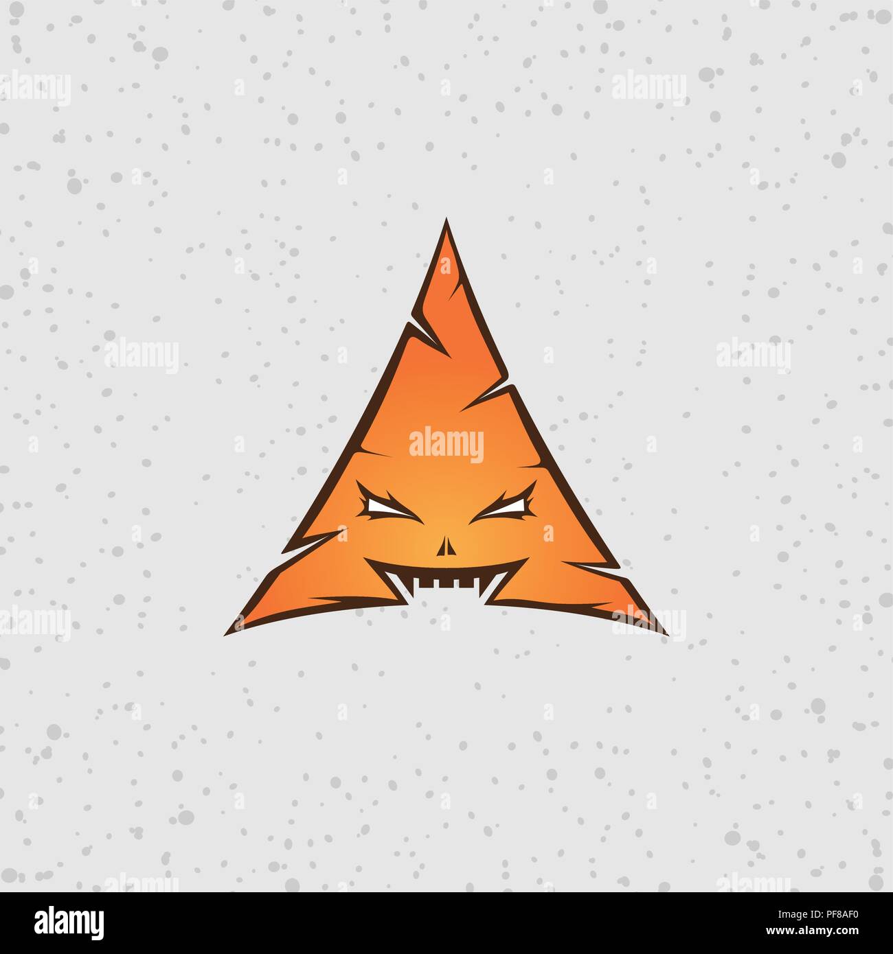 triangle shaped monster character sign symbol vector art Stock Vector ...