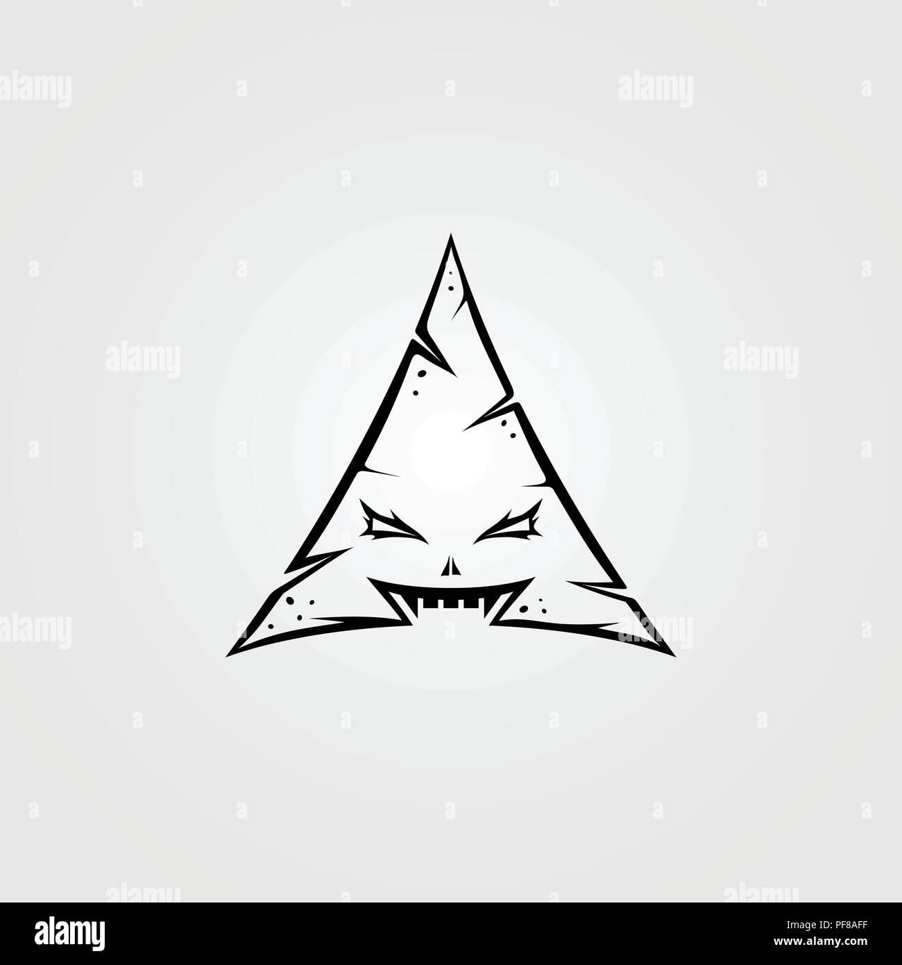 triangle shaped monster character sign symbol vector art Stock Vector ...