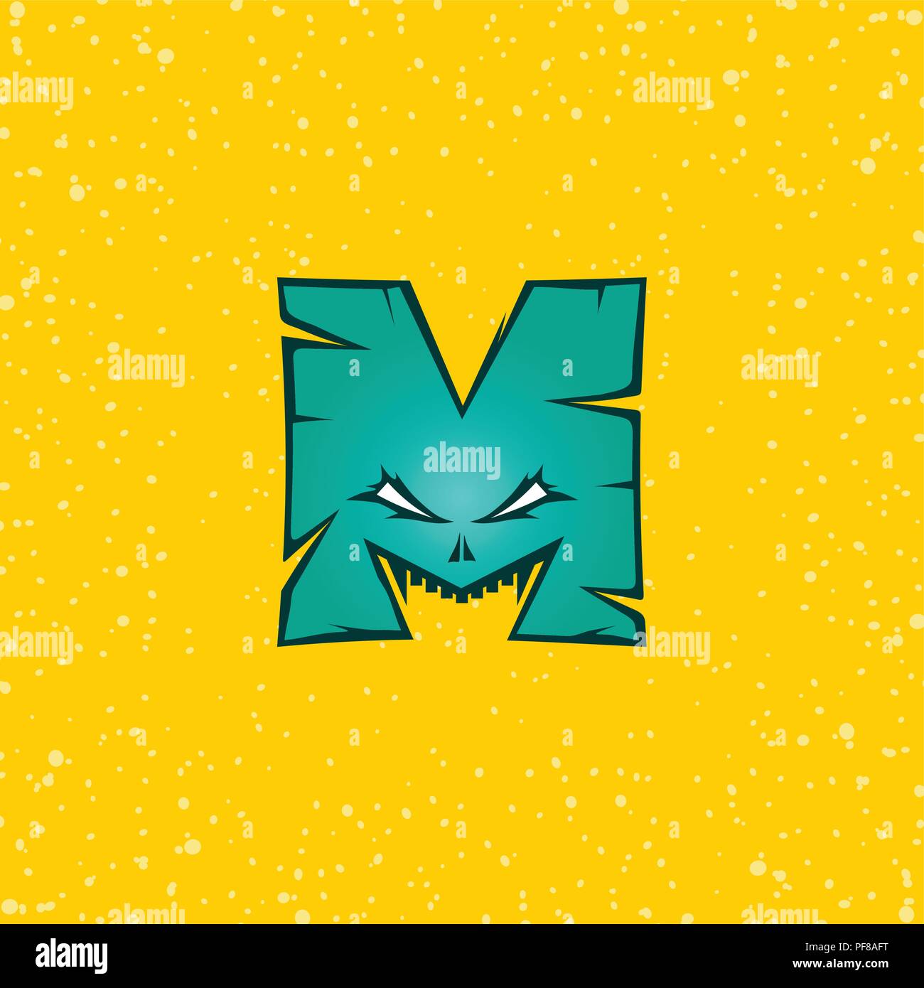 alphabet m letter monster character sign symbol vector art Stock Vector ...