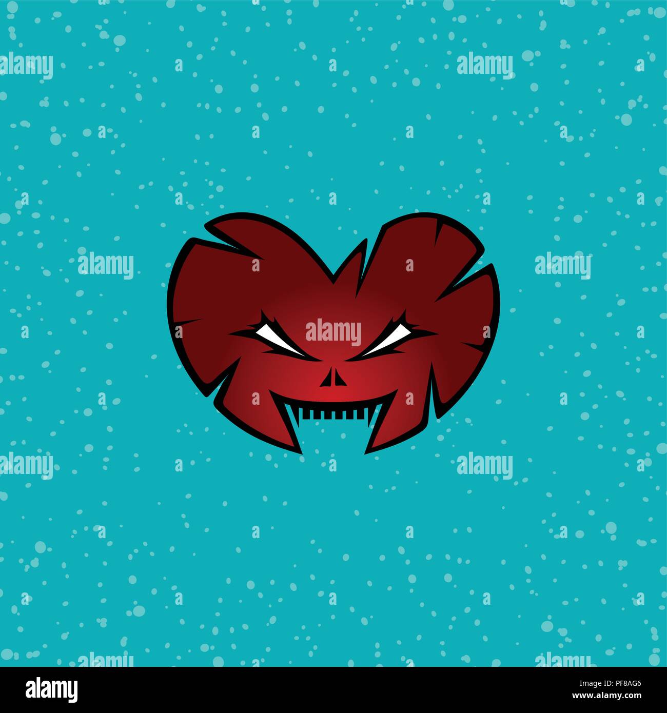 love heart shaped monster character sign symbol vector art Stock Vector ...