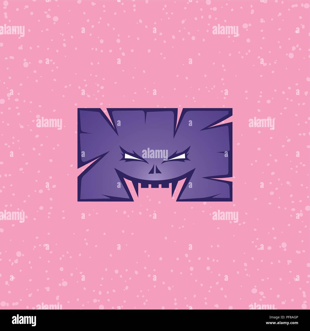 square box shaped monster character sign symbol vector art Stock Vector ...