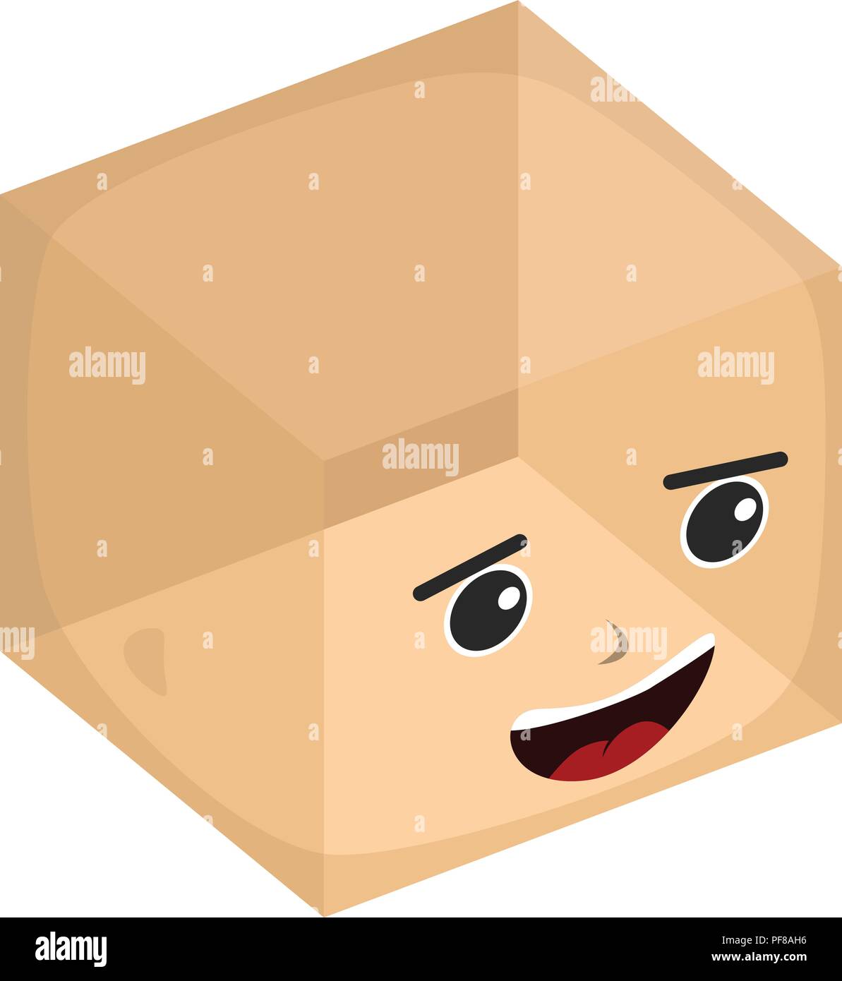 cube box transparent isometric cartoon character vector art Stock ...