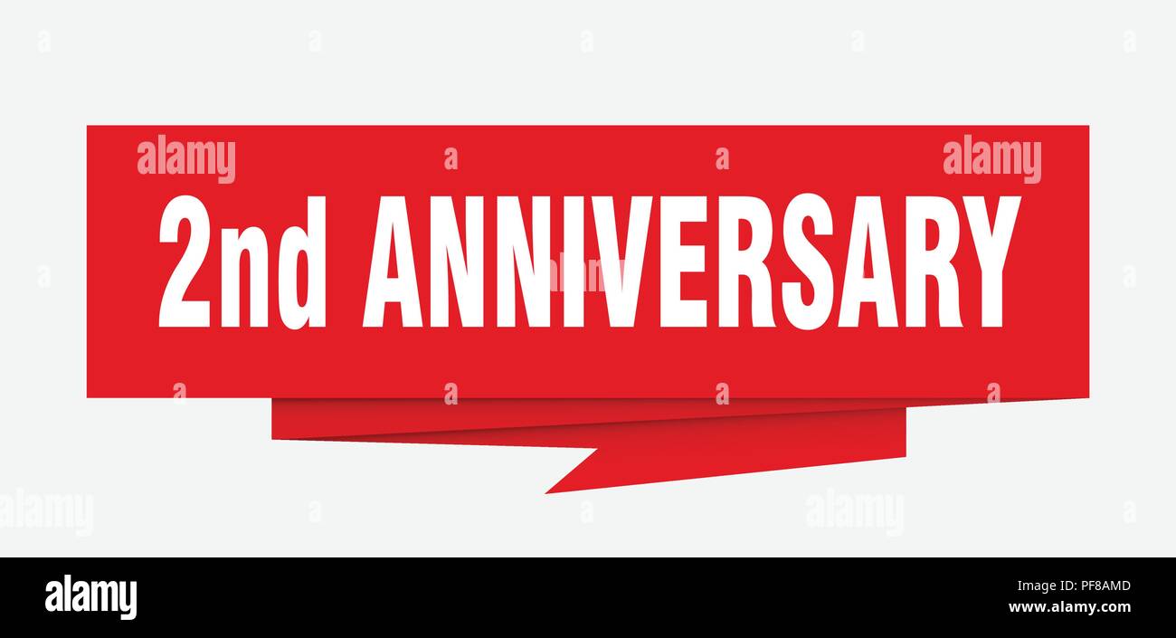 2nd anniversary sign. 2nd anniversary paper origami speech bubble. 2nd ...