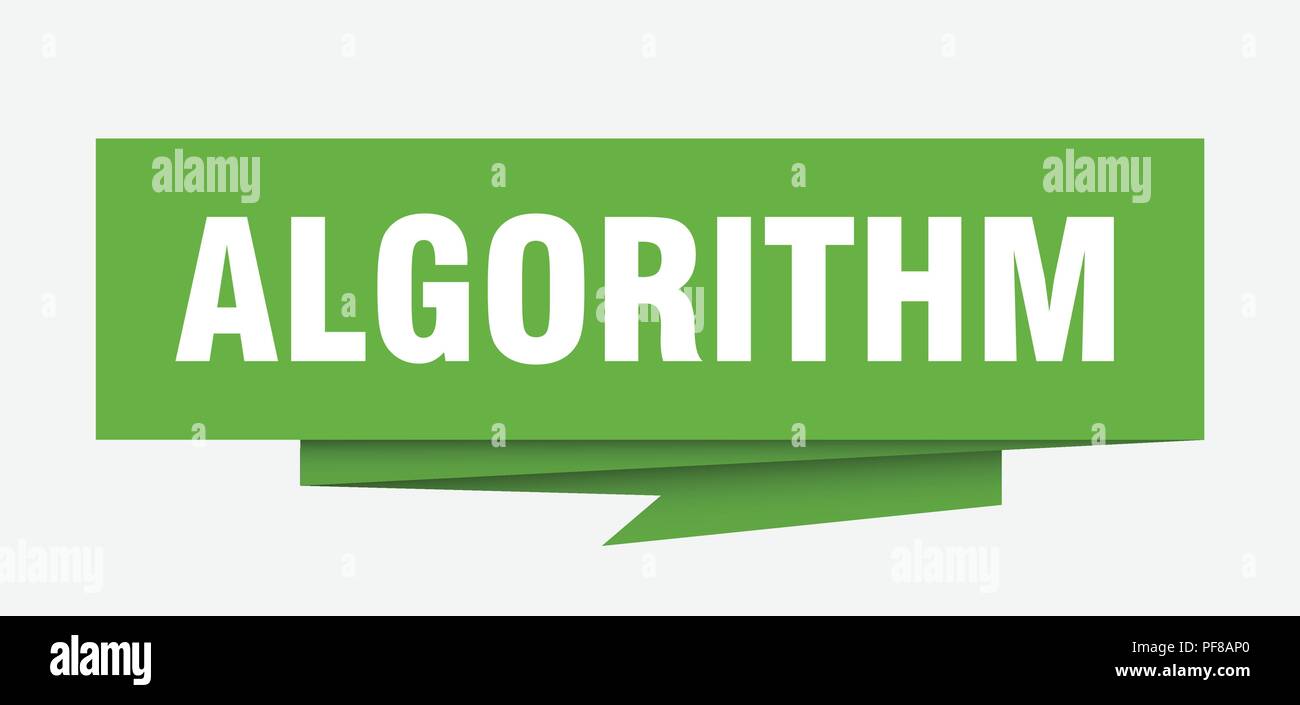 algorithm sign. algorithm paper origami speech bubble. algorithm tag ...