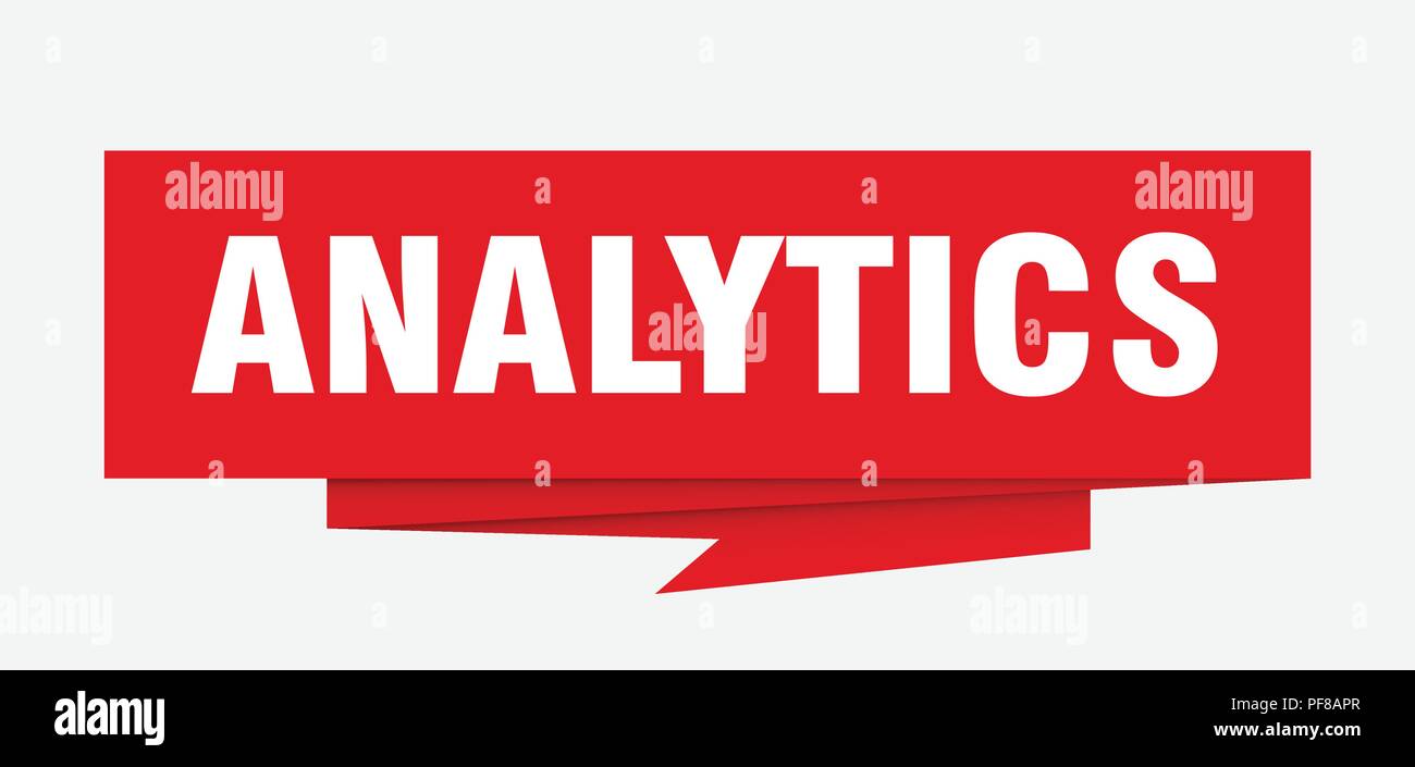 analytics sign. analytics paper origami speech bubble. analytics tag ...