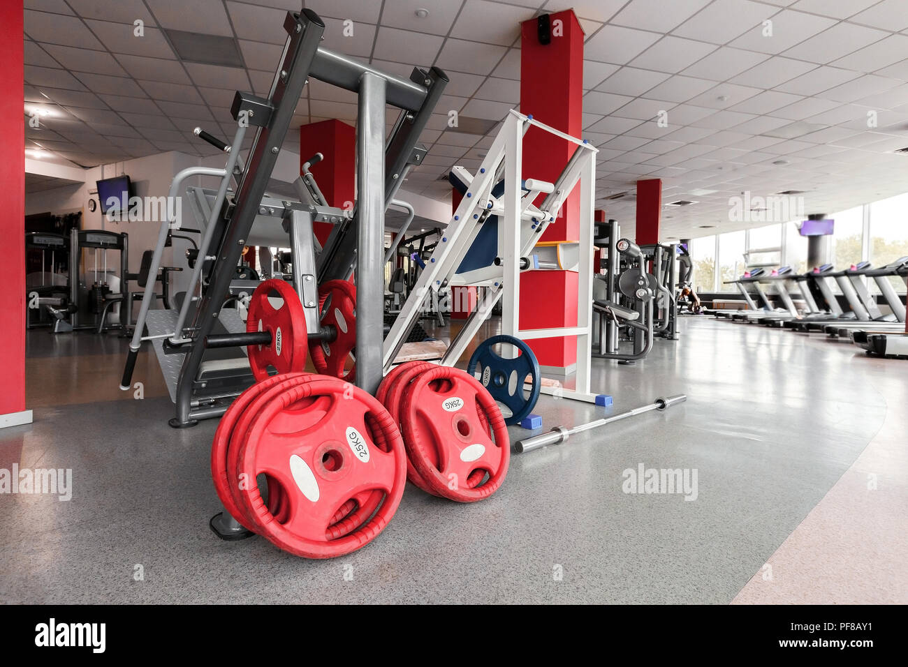 fitness hall interior with modern equipment Stock Photo - Alamy