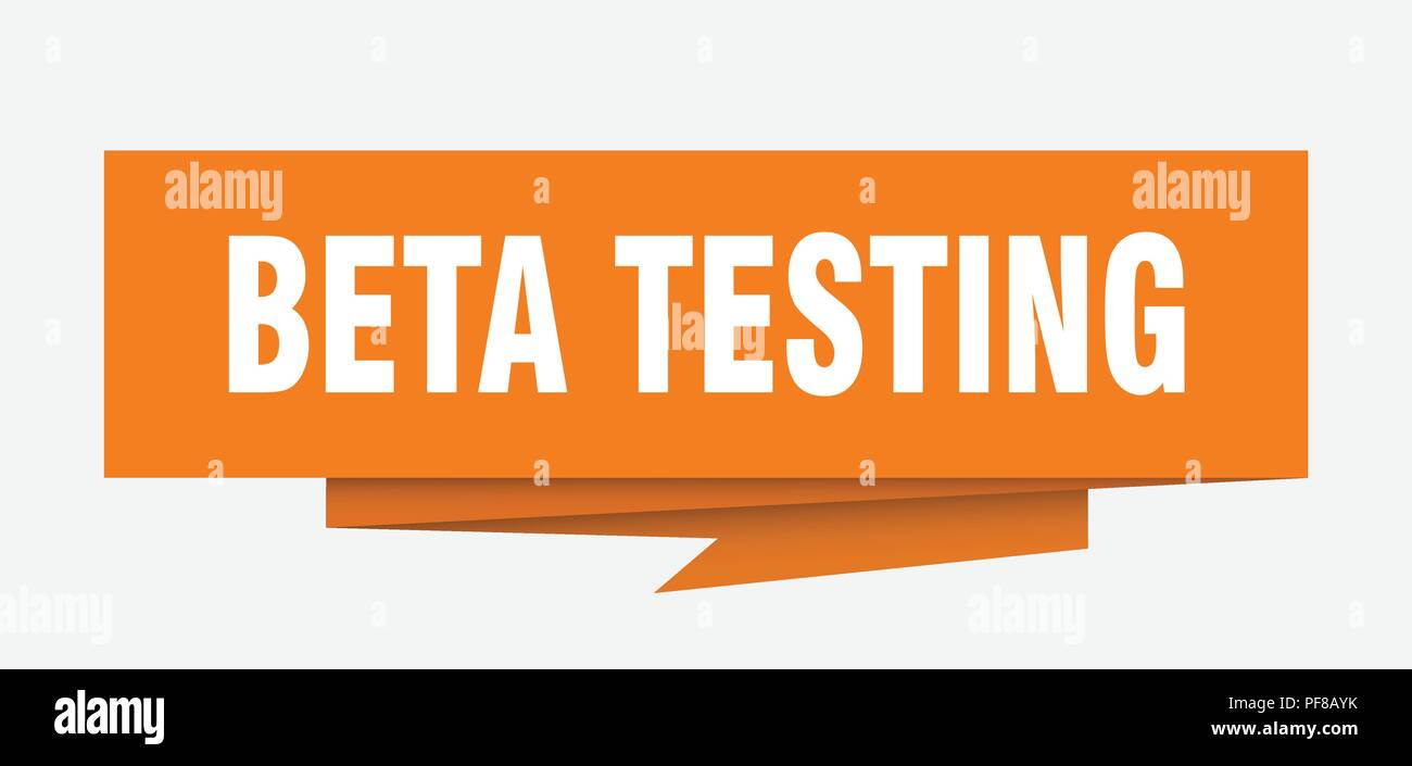 beta testing sign. beta testing paper origami speech bubble. beta ...
