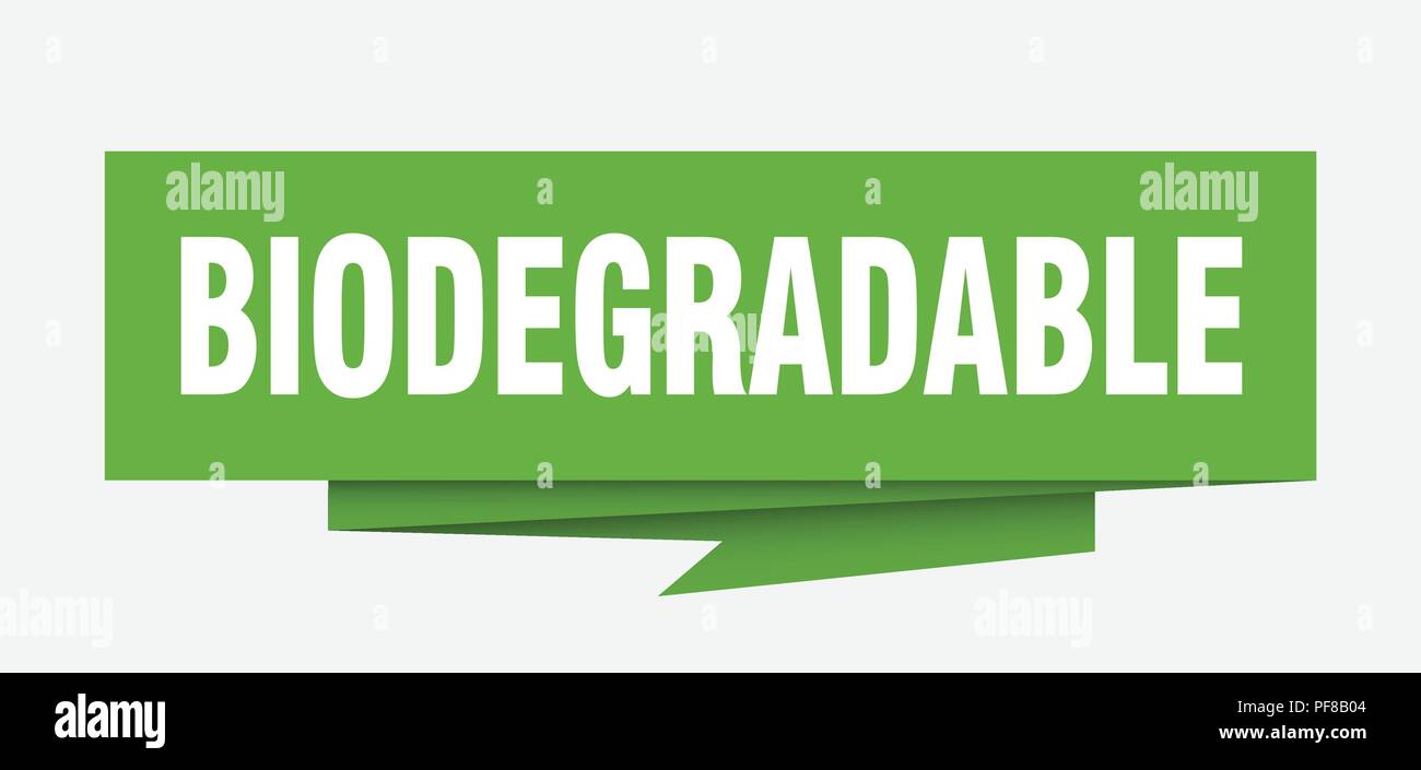 biodegradable sign. biodegradable paper origami speech bubble ...