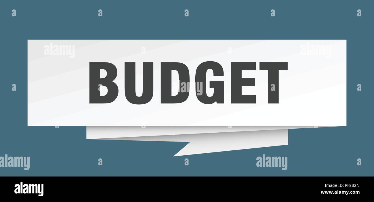 budget sign. budget paper origami speech bubble. budget tag. budget ...