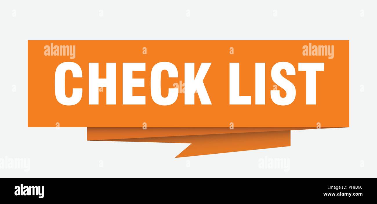 check list sign. check list paper origami speech bubble. check list tag ...