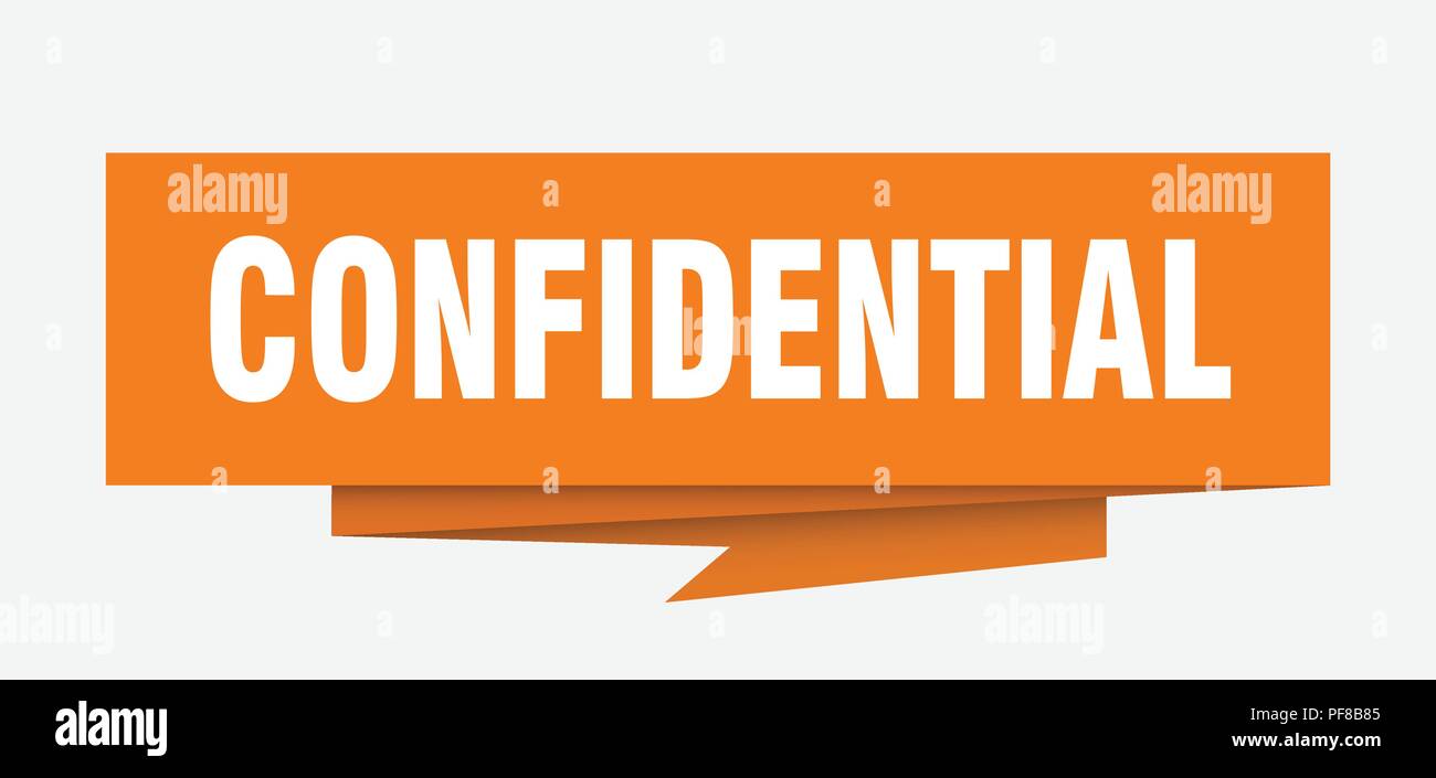 confidential sign. confidential paper origami speech bubble ...