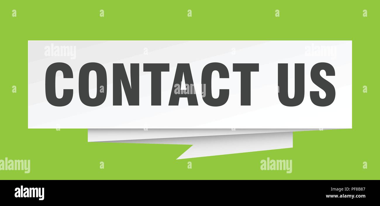 contact us sign. contact us paper origami speech bubble. contact us tag ...