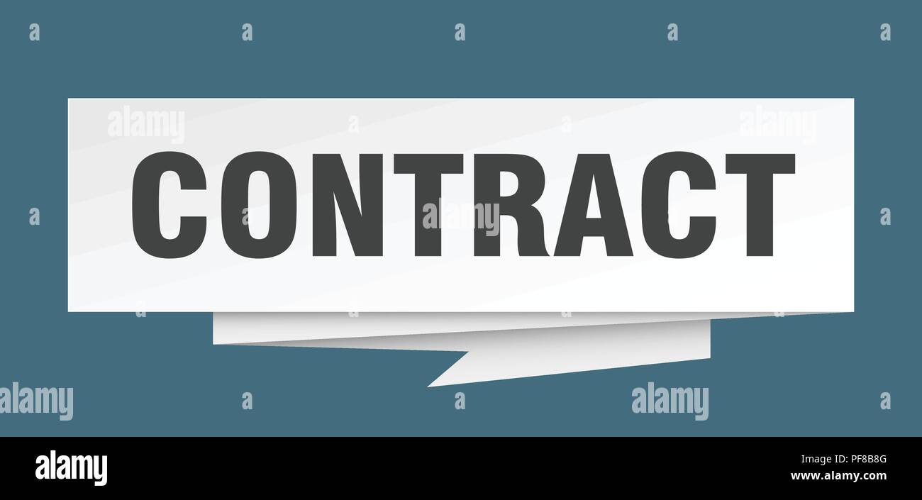 contract sign. contract paper origami speech bubble. contract tag ...