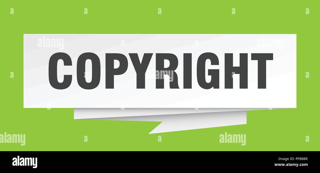 copyright sign. copyright paper origami speech bubble. copyright tag ...