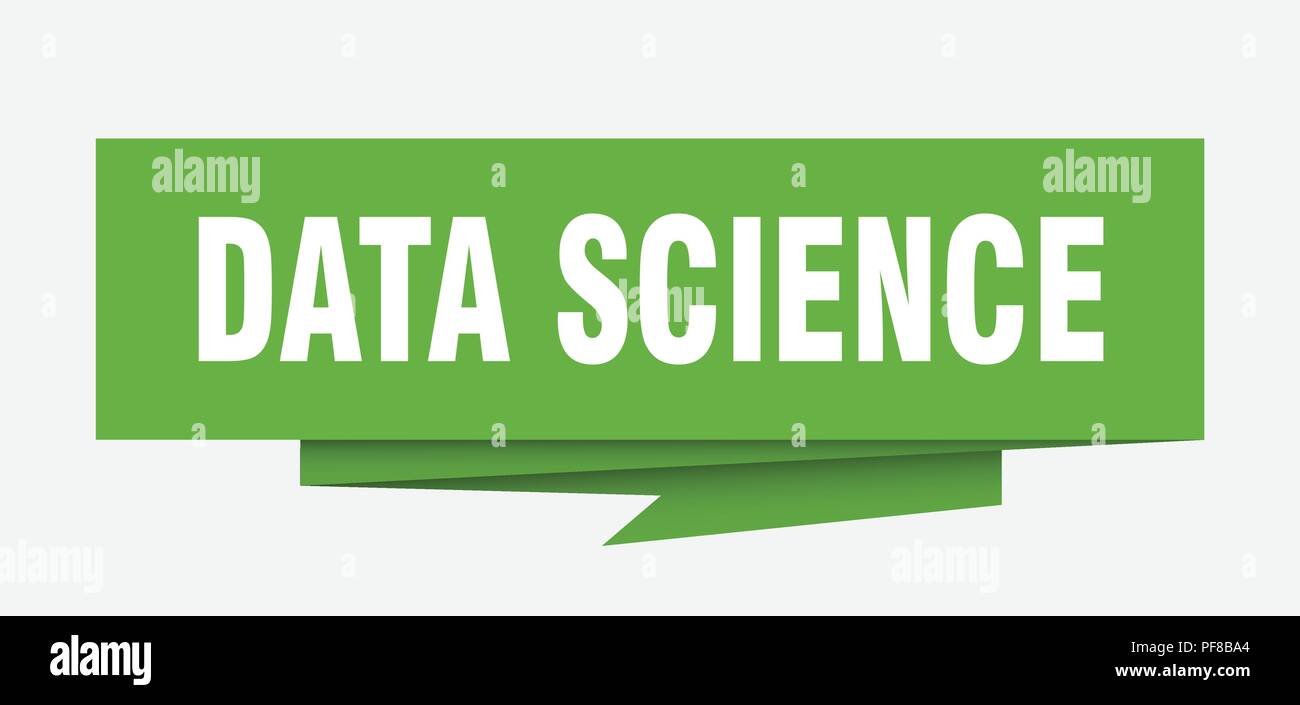 data science sign. data science paper origami speech bubble. data ...