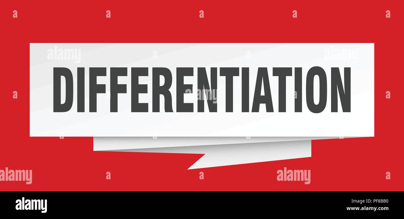 differentiation sign. differentiation paper origami speech bubble ...