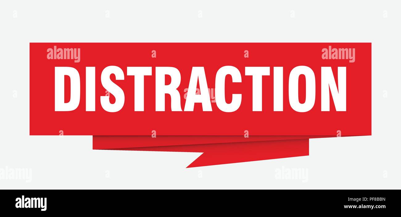 distraction sign. distraction paper origami speech bubble. distraction ...