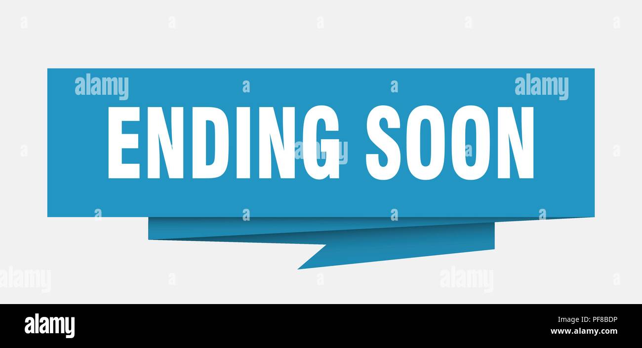ending soon sign. ending soon paper origami speech bubble. ending soon ...
