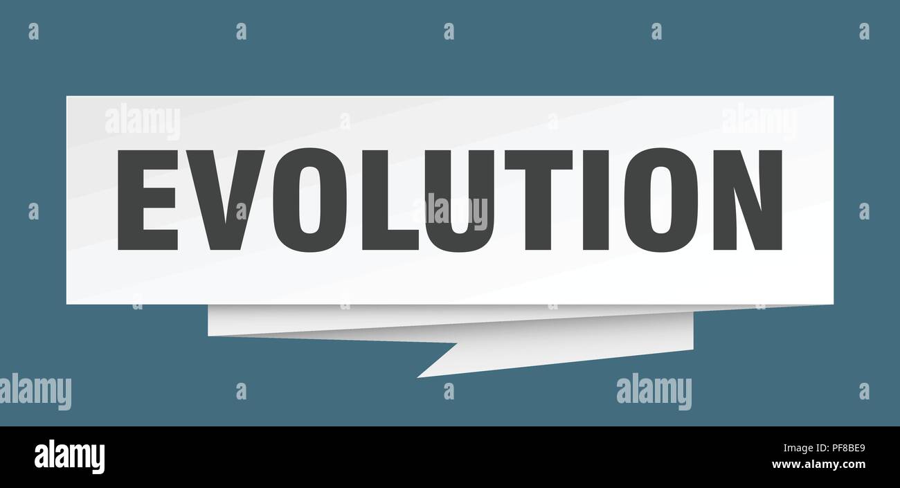 evolution sign. evolution paper origami speech bubble. evolution tag ...