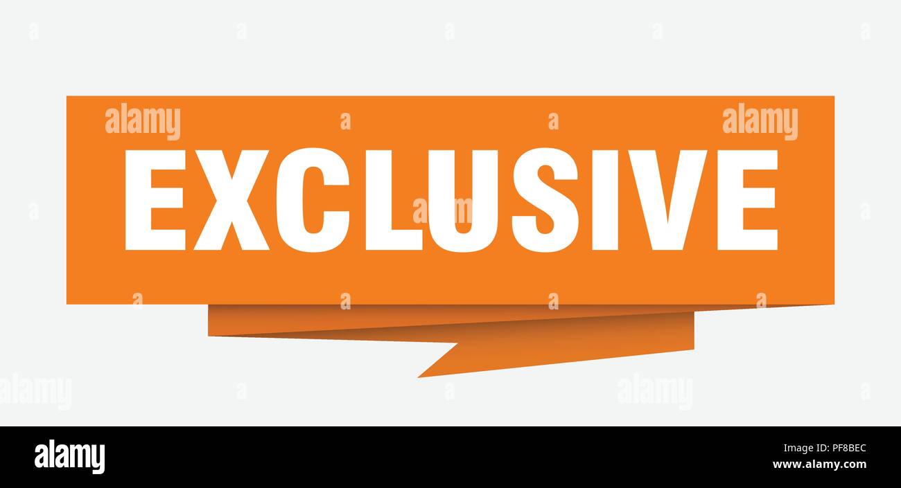 exclusive sign. exclusive paper origami speech bubble. exclusive tag ...