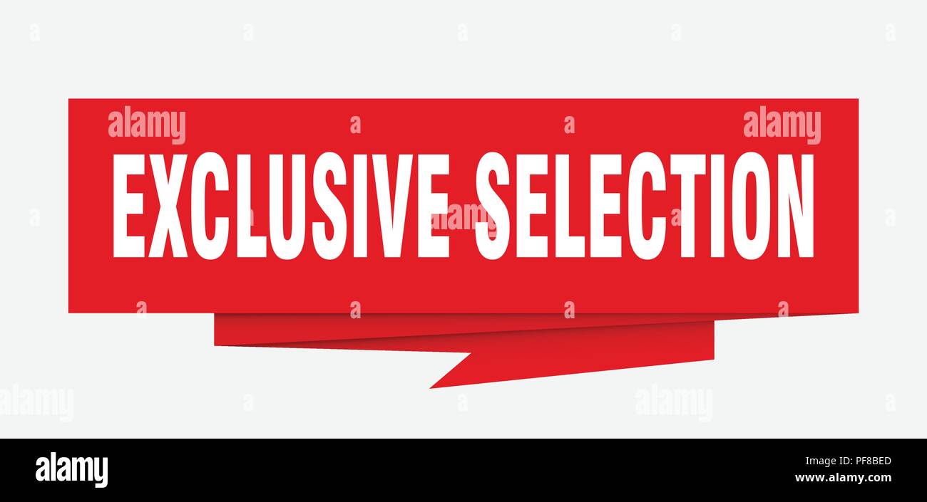 exclusive selection sign. exclusive selection paper origami speech ...