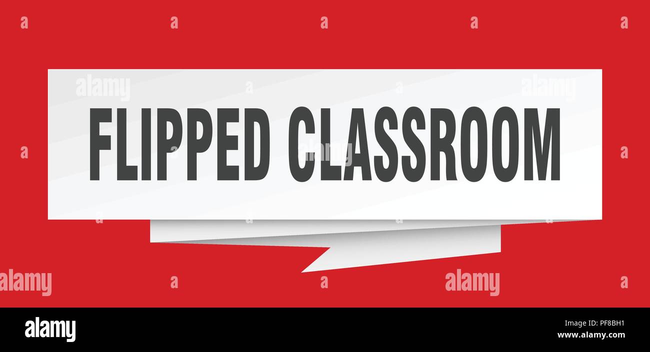 flipped classroom sign. flipped classroom paper origami speech bubble ...