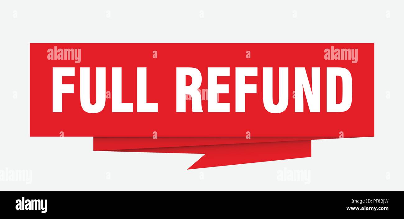 full refund sign. full refund paper origami speech bubble. full refund ...