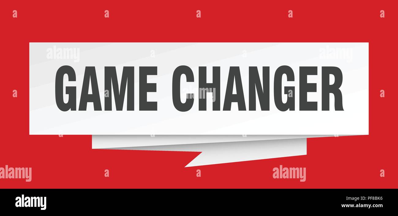 game changer sign. game changer paper origami speech bubble. game ...