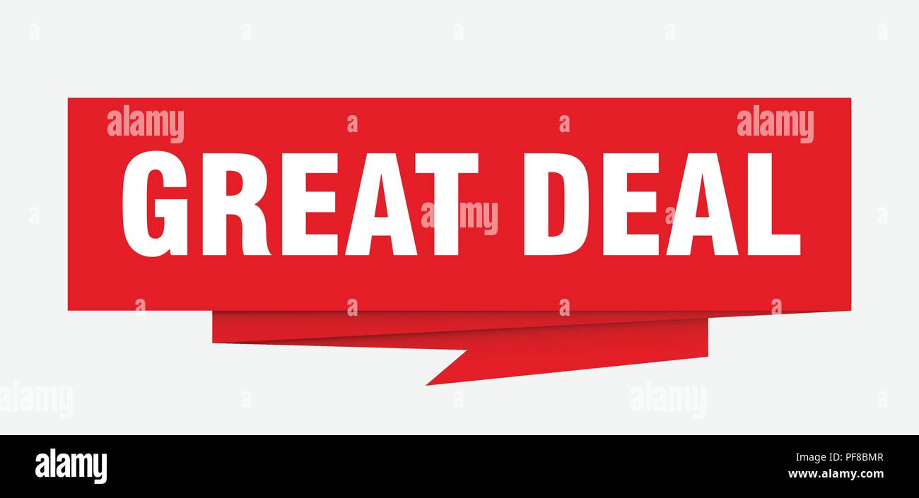 great deal sign. great deal paper origami speech bubble. great deal tag ...