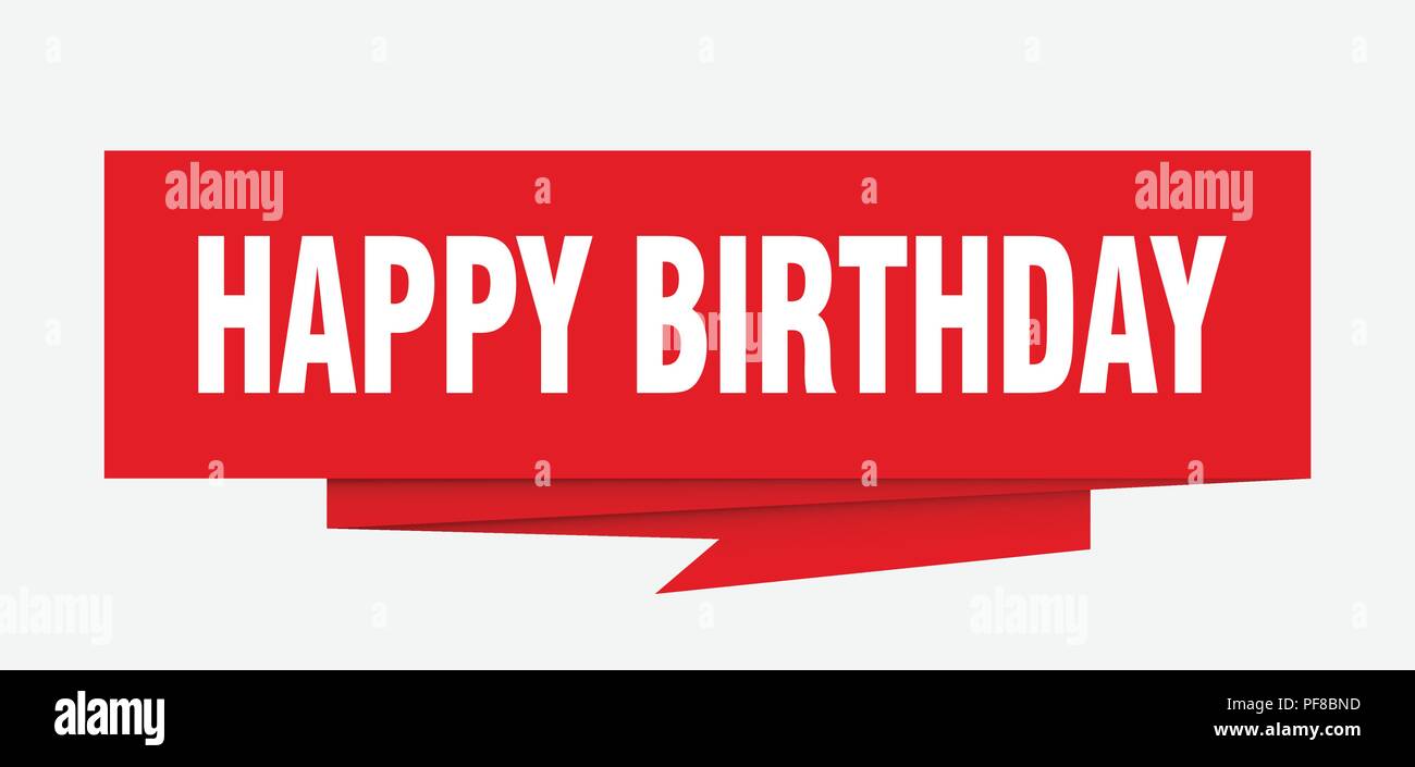 happy birthday sign. happy birthday paper origami speech bubble. happy ...