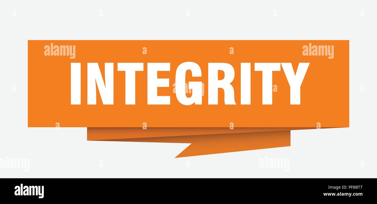 integrity sign. integrity paper origami speech bubble. integrity tag ...
