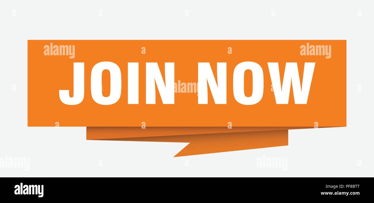 join now sign. join now paper origami speech bubble. join now tag. join now banner Stock Vector ...