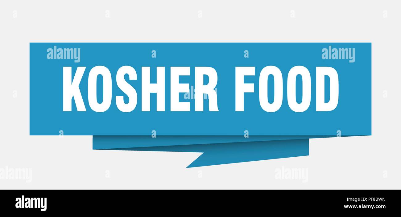 kosher food sign. kosher food paper origami speech bubble. kosher food ...