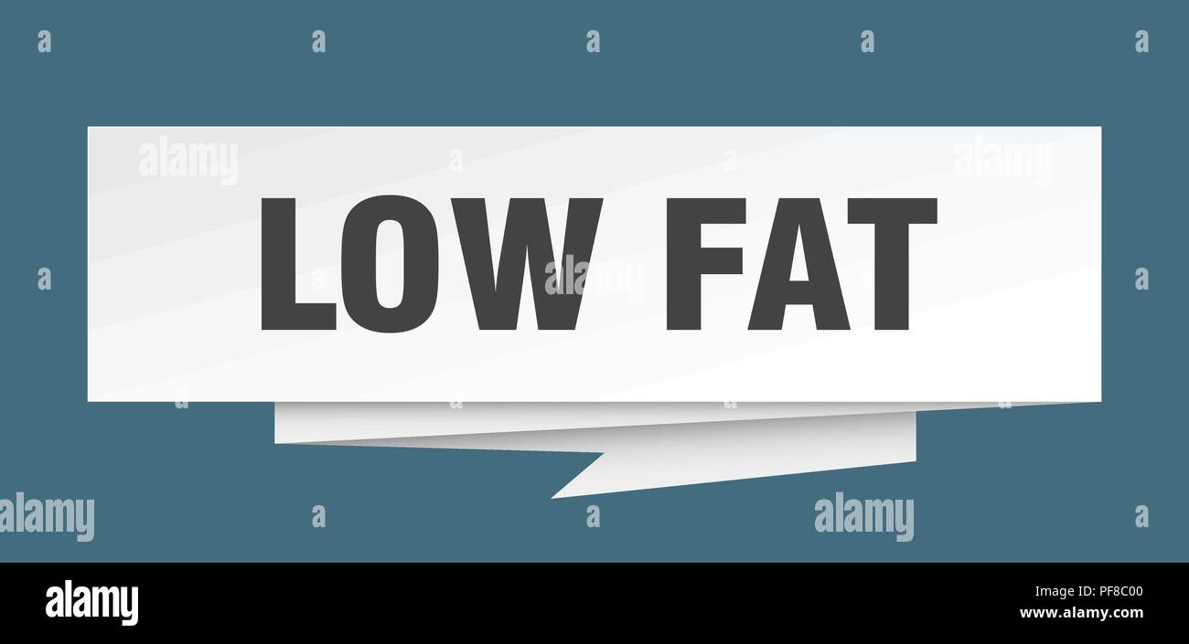 low fat sign. low fat paper origami speech bubble. low fat tag. low fat ...