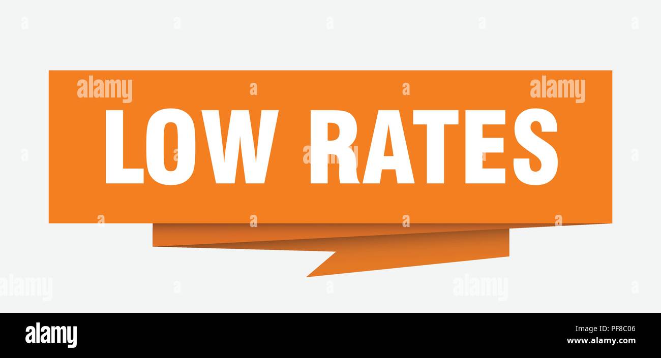 low rates sign. low rates paper origami speech bubble. low rates tag ...