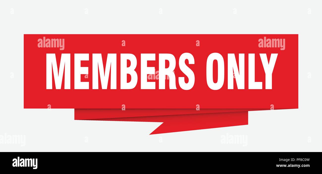 members only sign. members only paper origami speech bubble. members ...