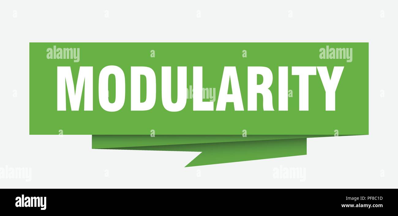 modularity sign. modularity paper origami speech bubble. modularity tag ...