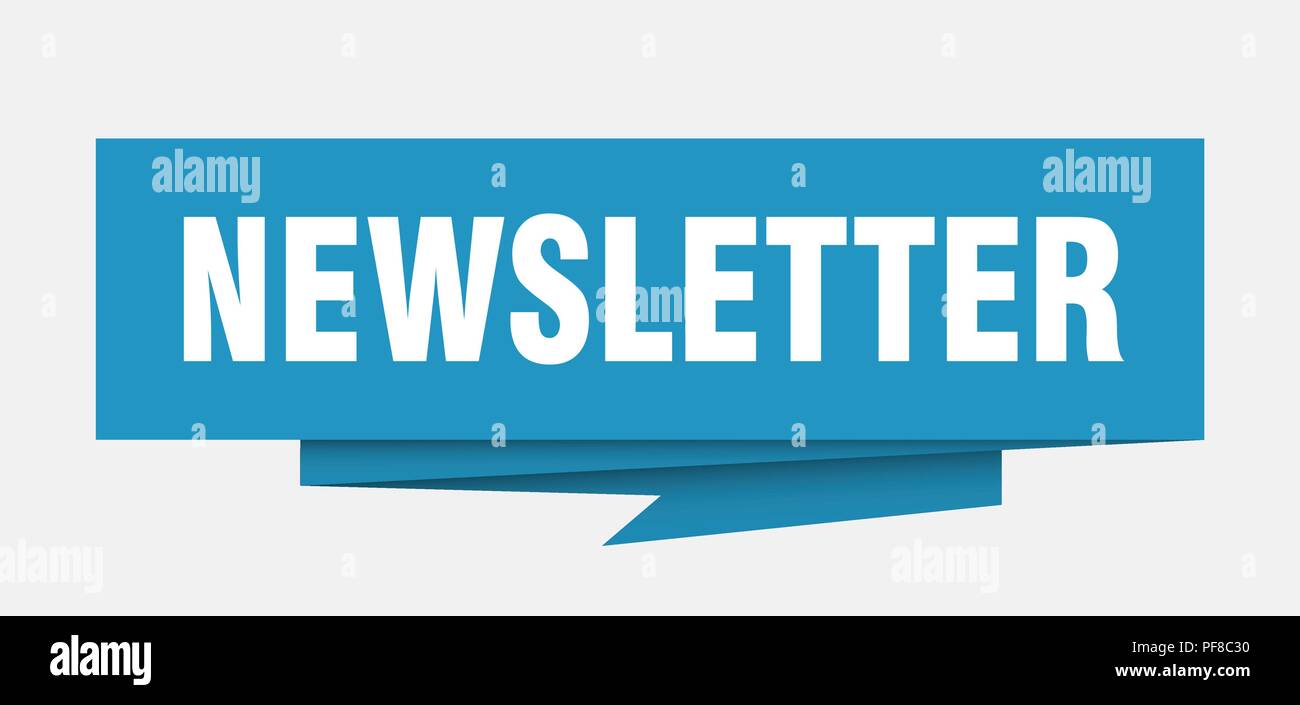 newsletter sign. newsletter paper origami speech bubble. newsletter tag ...