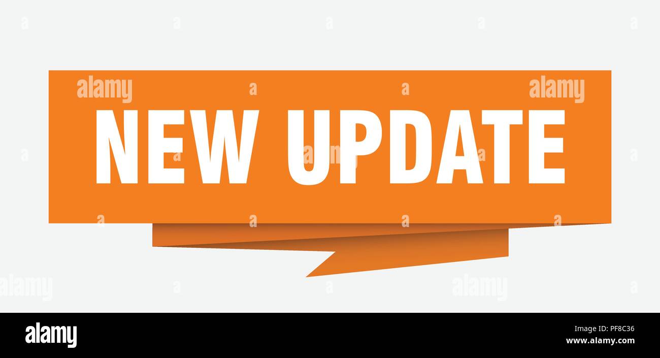 new update sign. new update paper origami speech bubble. new update tag ...