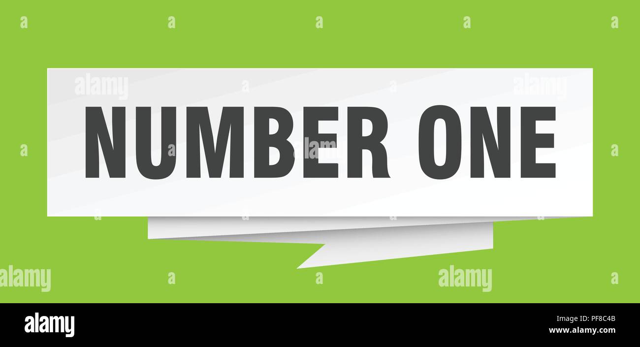 number one sign. number one paper origami speech bubble. number one tag ...