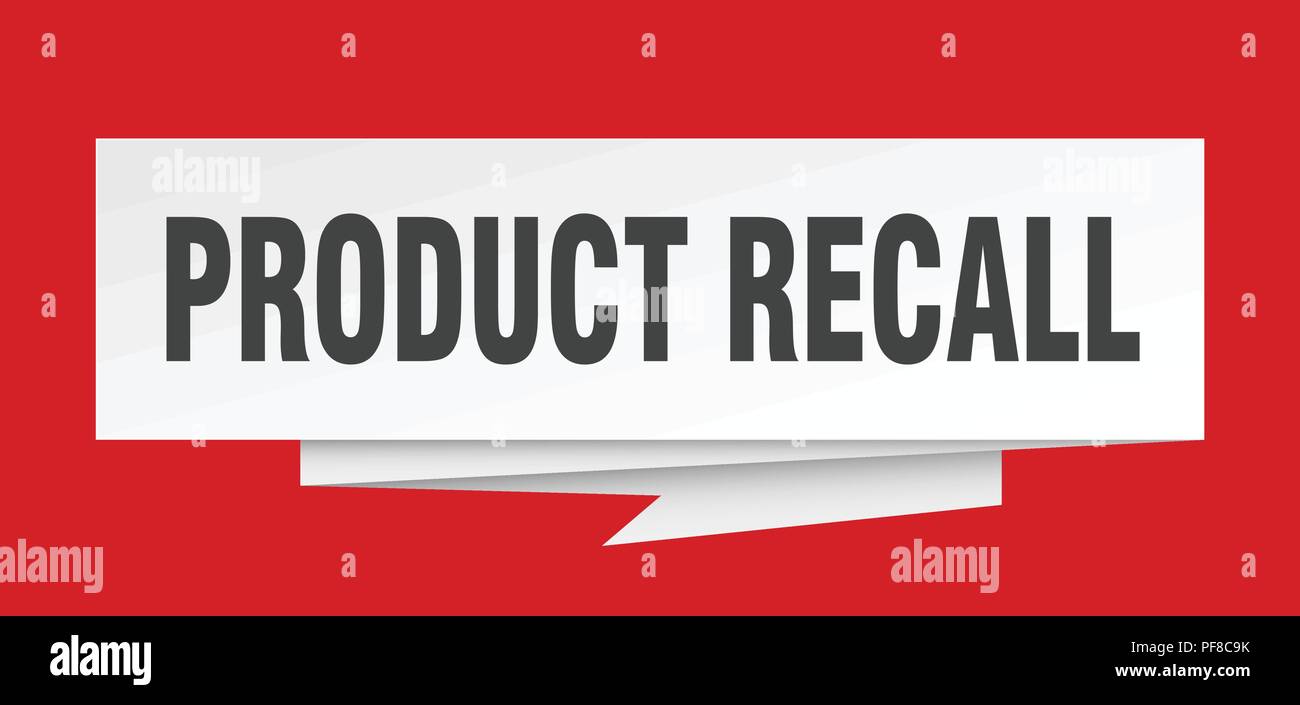 product recall sign. product recall paper origami speech bubble ...