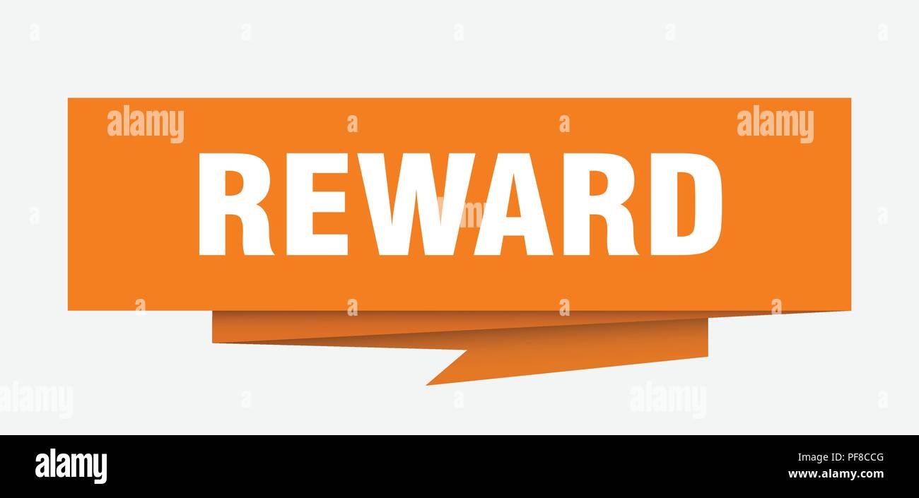 reward sign. reward paper origami speech bubble. reward tag. reward ...