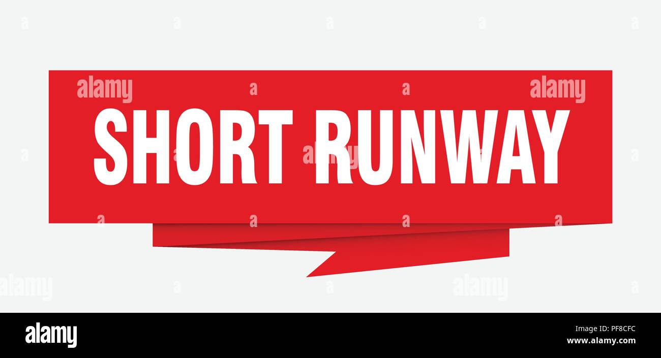 short runway sign. short runway paper origami speech bubble. short ...