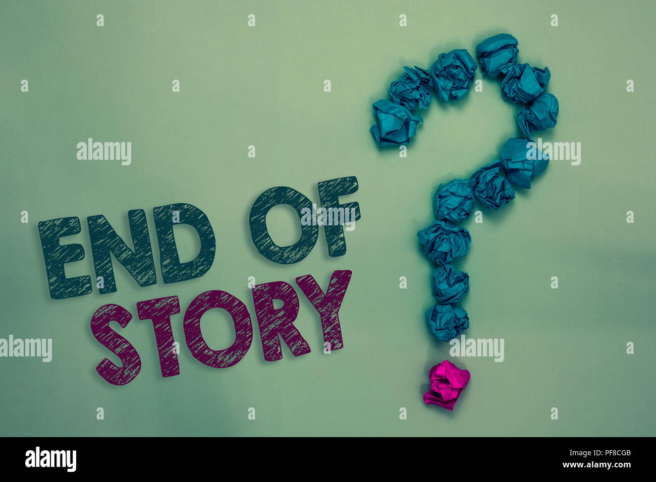 Text sign showing End Of Story. Conceptual photo Emphasize that nothing ...