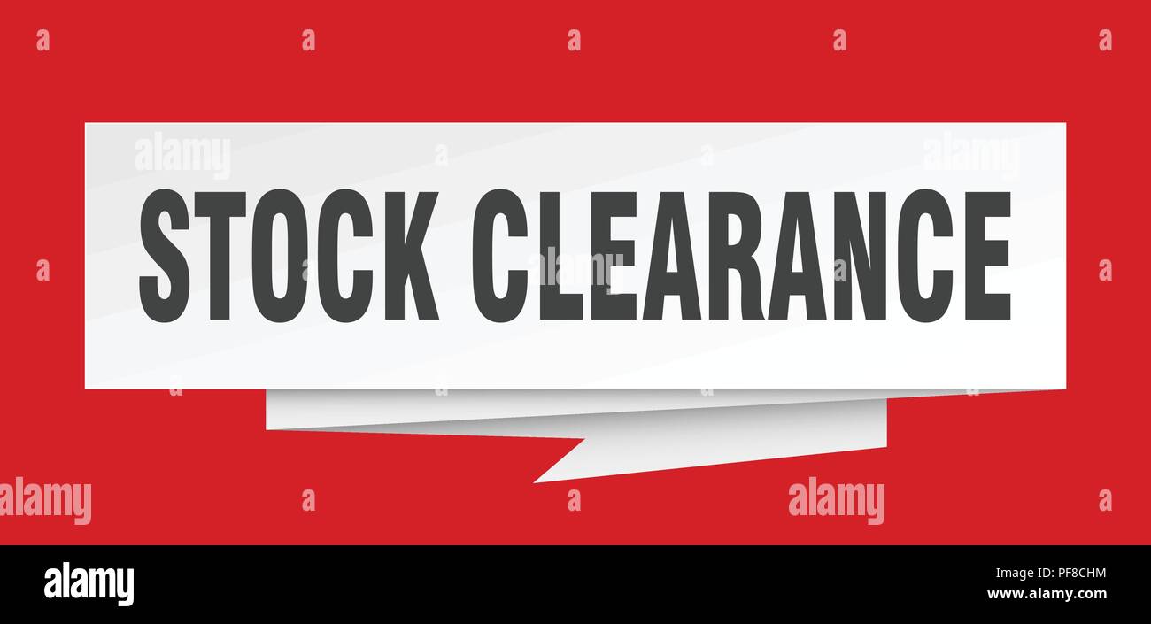 stock clearance sign. stock clearance paper origami speech bubble ...